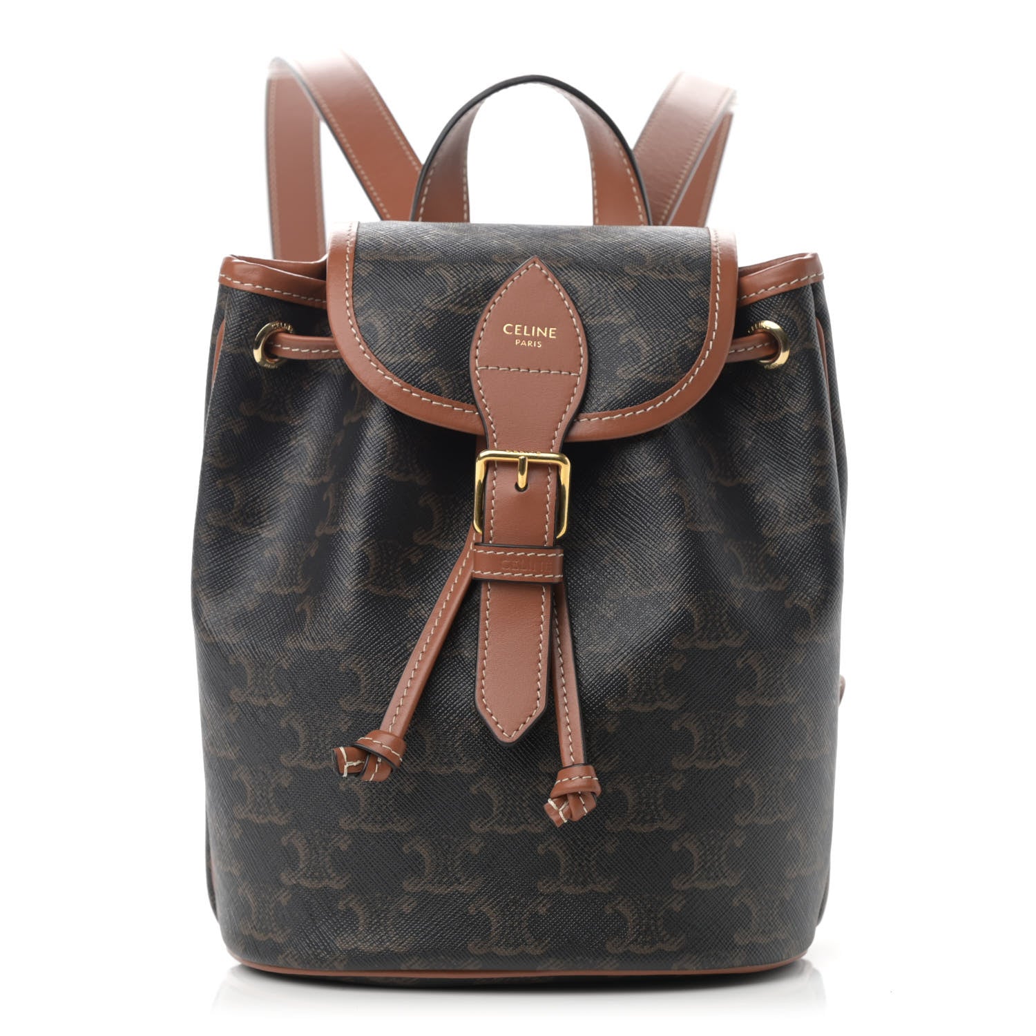 Celine Triomphe Canvas Calfskin Mini Folco Backpack Tan 1111490 ...