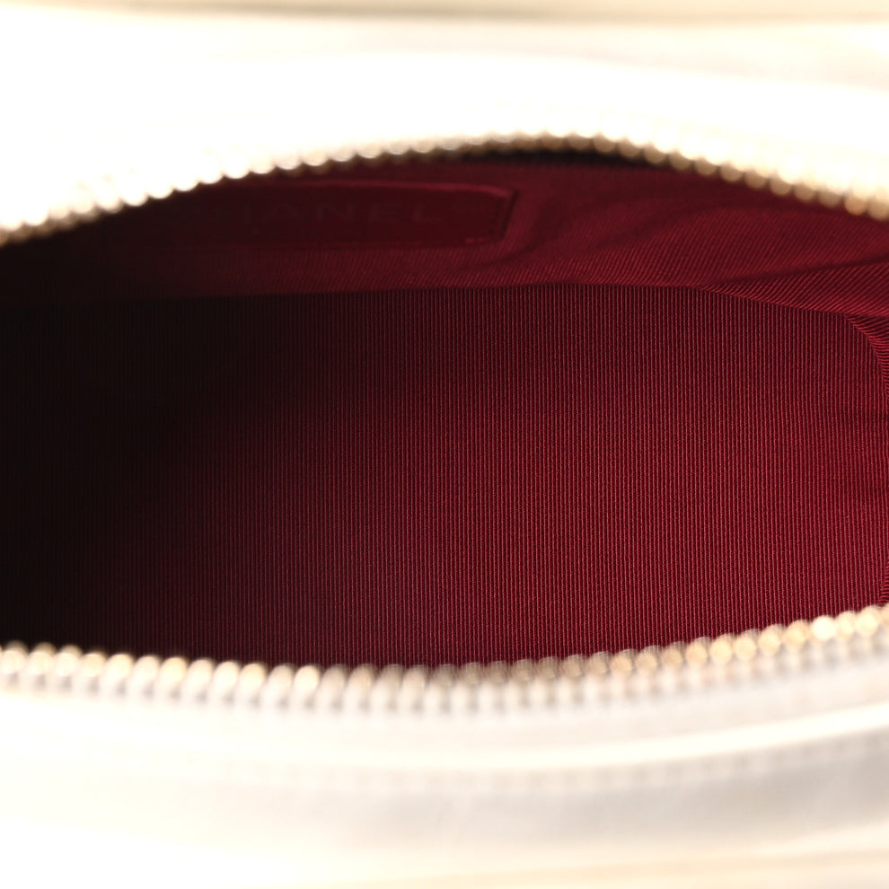 Chanel Aged Calfskin Chevron Quilted Small Gabrielle Hobo Black White ...