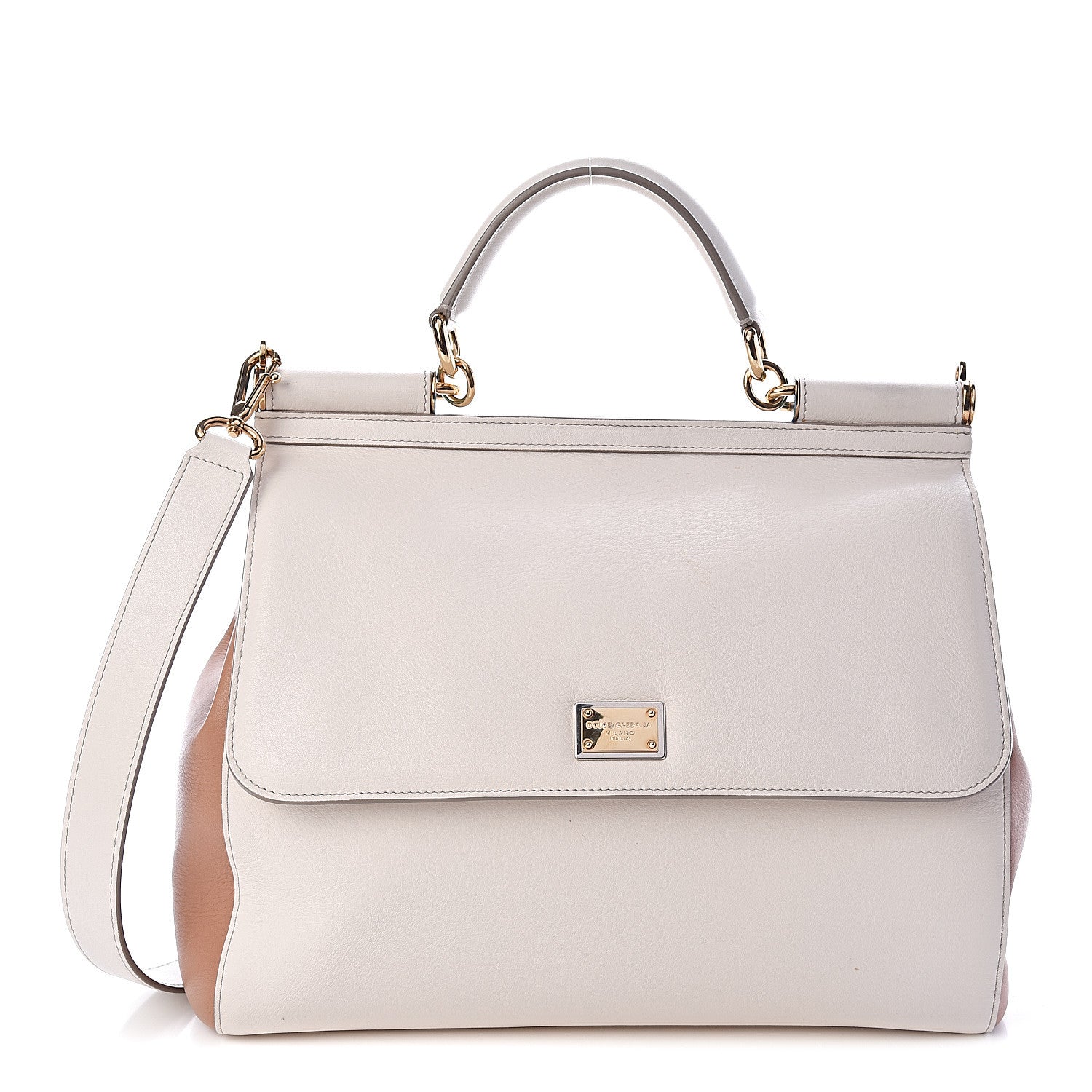 Dolce & Gabbana Grained Deerskin Large Bi-Color Miss Sicily Satchel ...