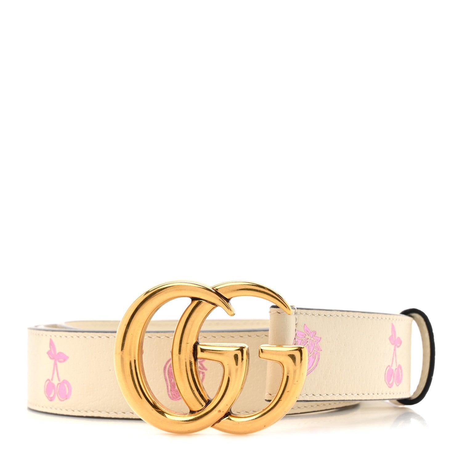 Gucci Textured Dollar Calfskin Berry Print Double G 30mm Belt 100 40 ...