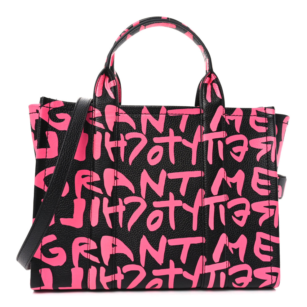 Marc Jacobs X STEPHEN SPROUSE Grained Calfskin Medium The Tote Bag Pink ...