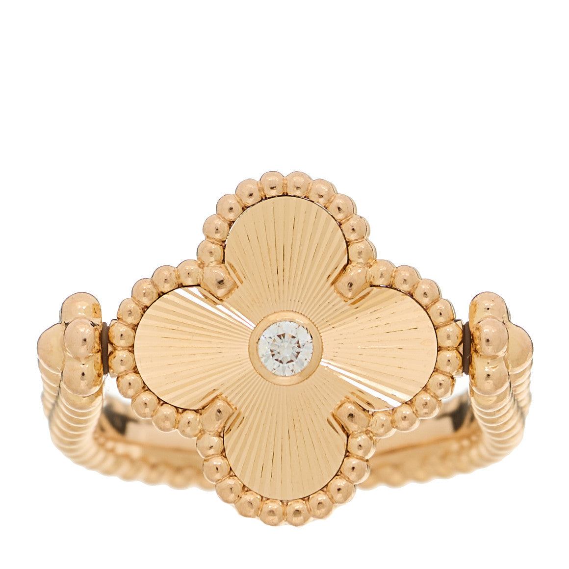 Van Cleef & Arpels 18K Rose Gold Diamond Carnelian Reversible Guilloche ...