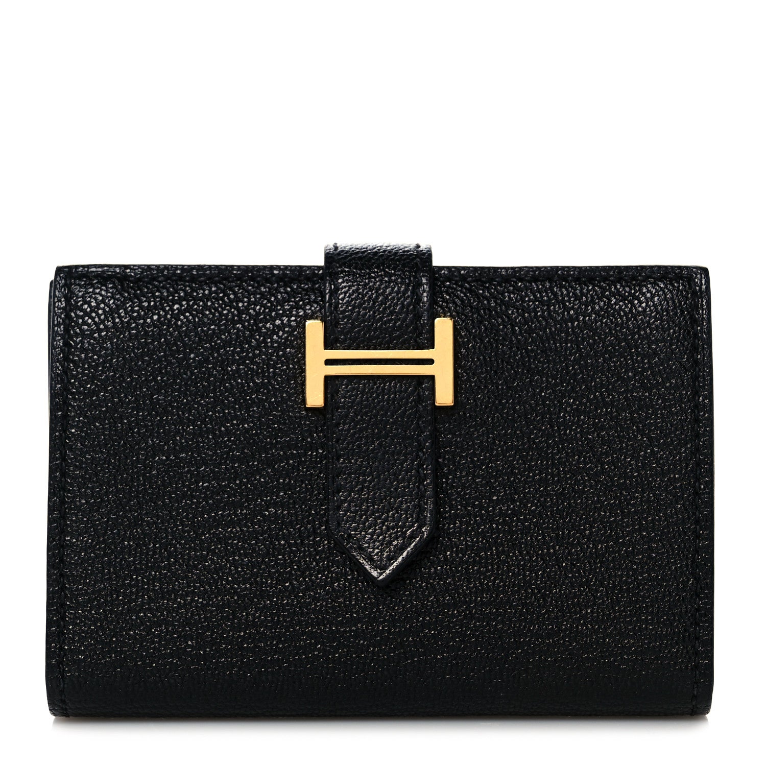 Hermes Chevre Mysore Bearn Card Holder Wallet Black 1007153 – FASHIONPHILE