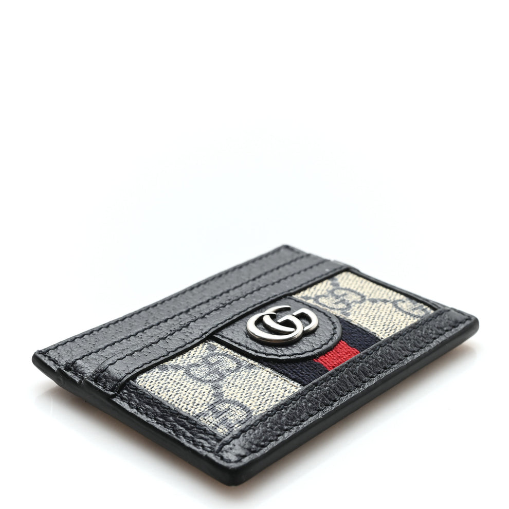 Gucci GG Supreme Monogram Textured Dollar Calfskin Web Ophidia Card ...