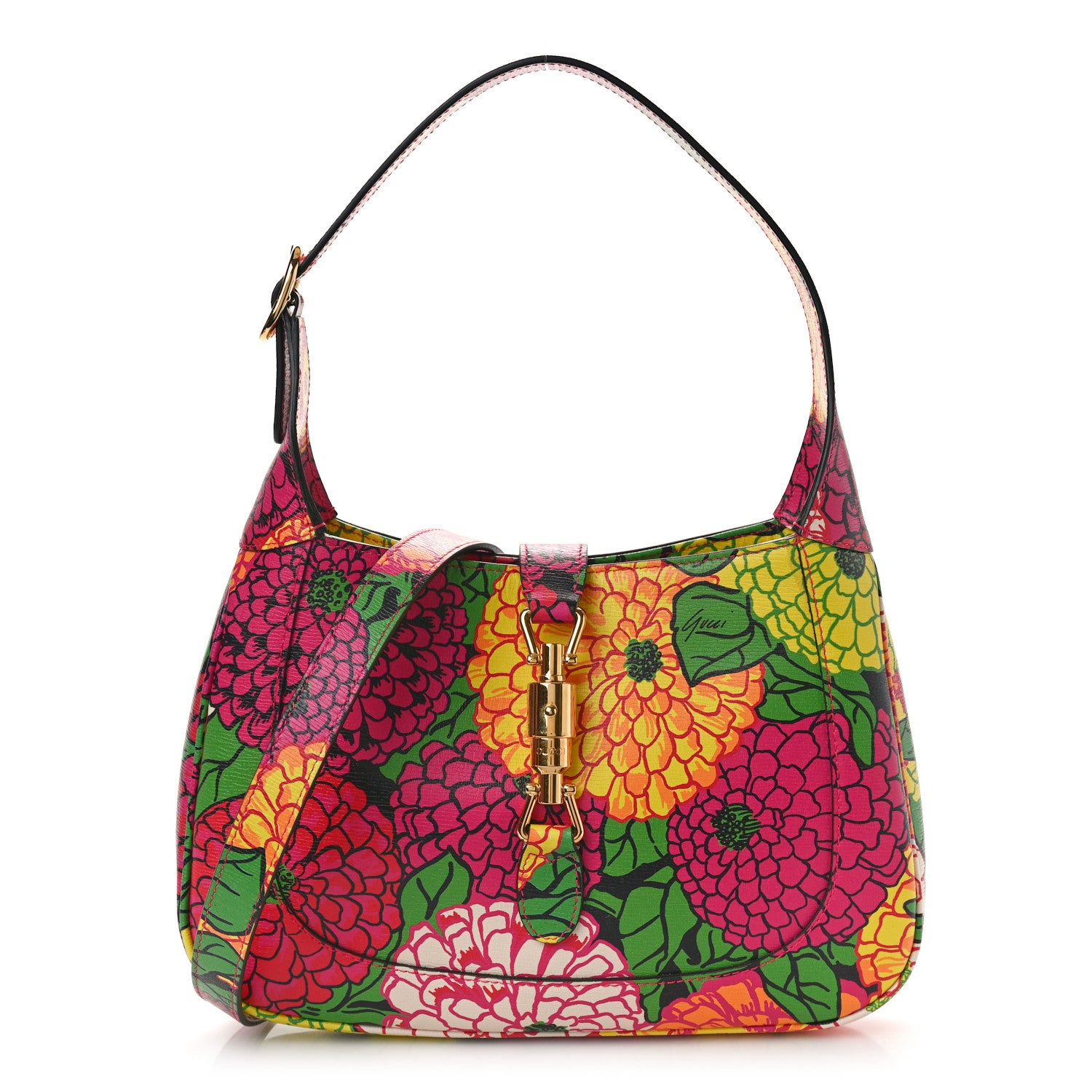 Gucci X KEN SCOTT Textured Calfskin Pomponica Print Small Jackie 1961 ...