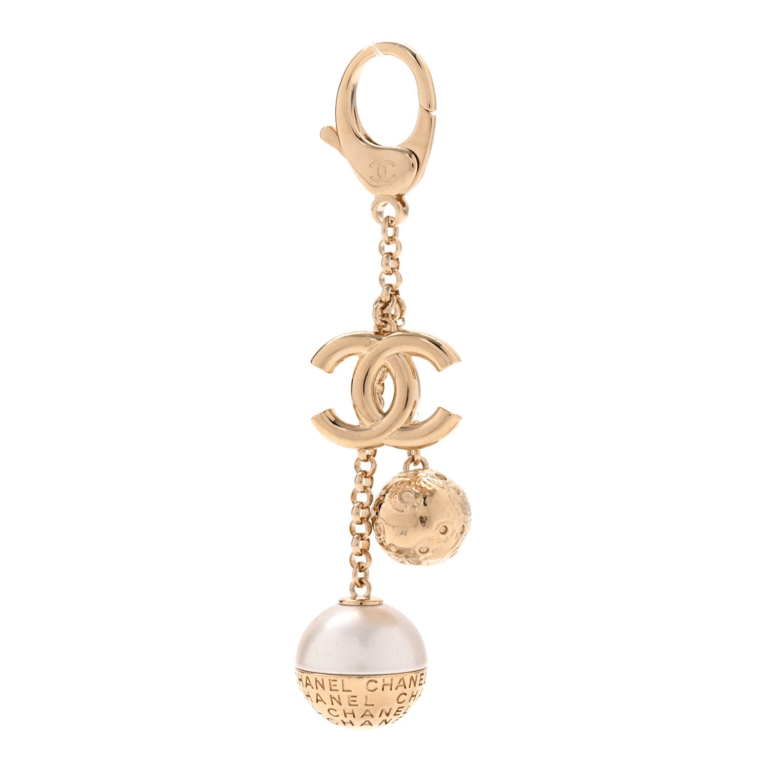 Chanel Metal Pearl CC Key Chain Gold 1797229 – FASHIONPHILE