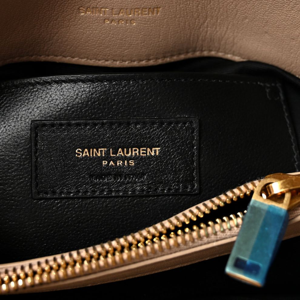 Saint Laurent Sheepskin Matelasse Chevron Monogram Medium College Bag ...