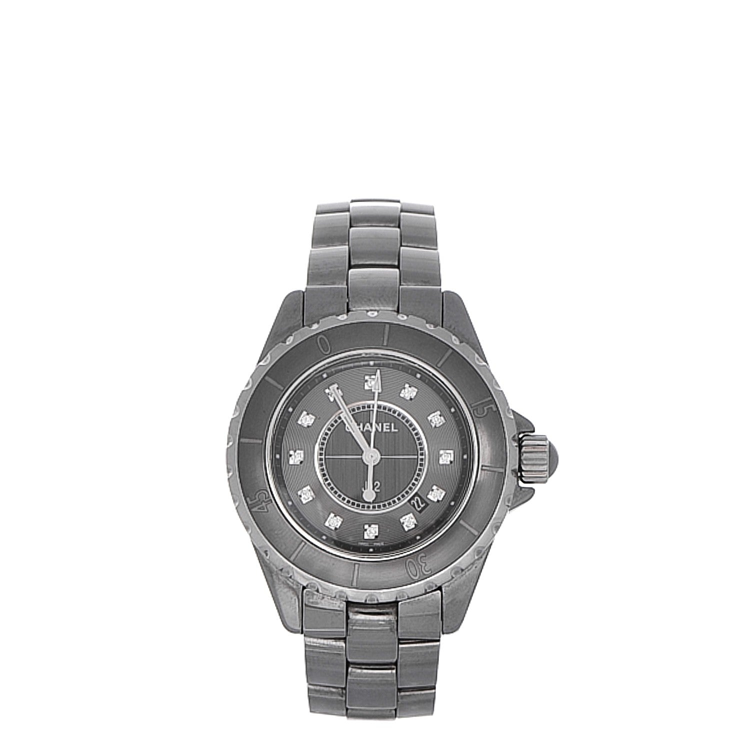 Chanel Titanium Ceramic Diamond 33mm J12 Quartz Watch 231474 – FASHIONPHILE