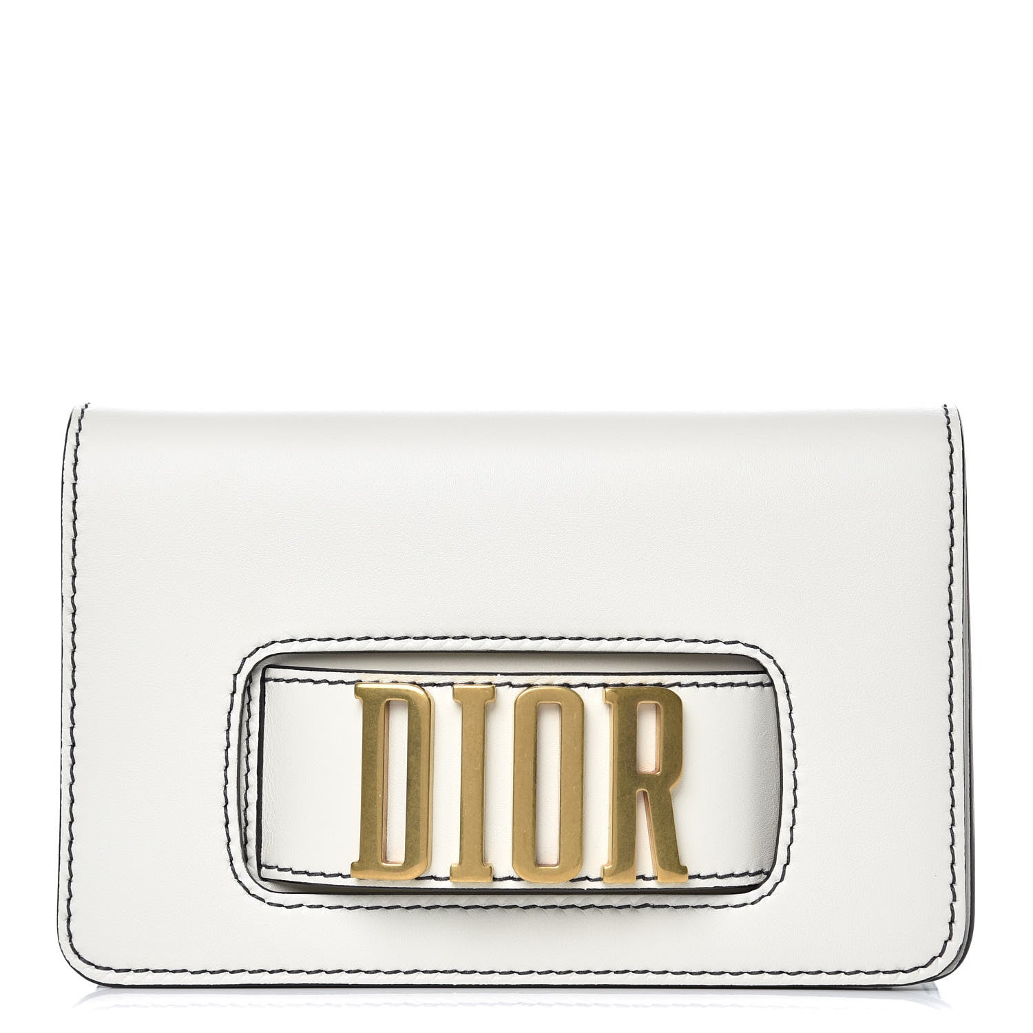 Christian Dior Smooth Calfskin Dio(r)evolution Flap Clutch White 364578 ...