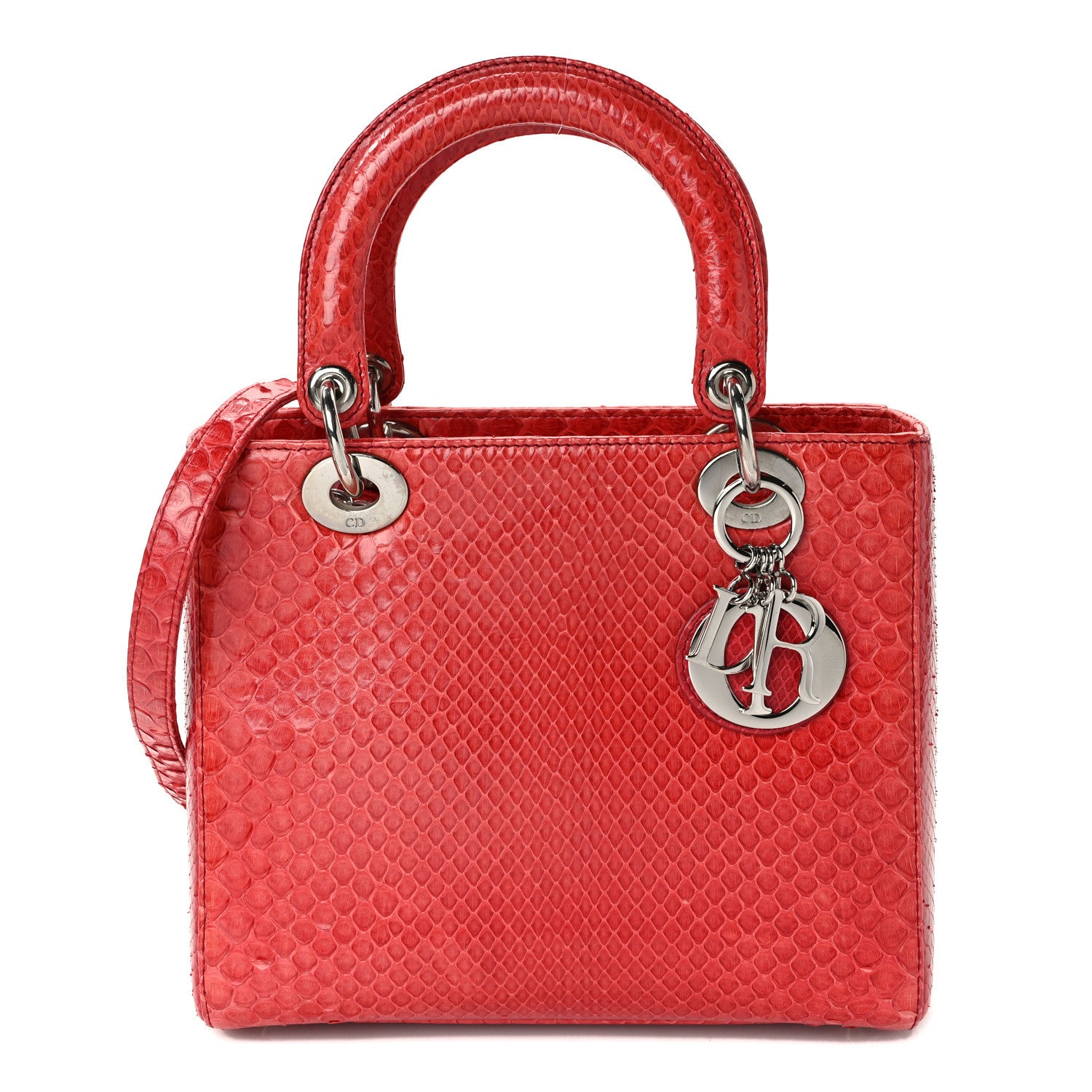 Christian Dior Snakeskin Medium Lady Dior Red 1518806 – FASHIONPHILE