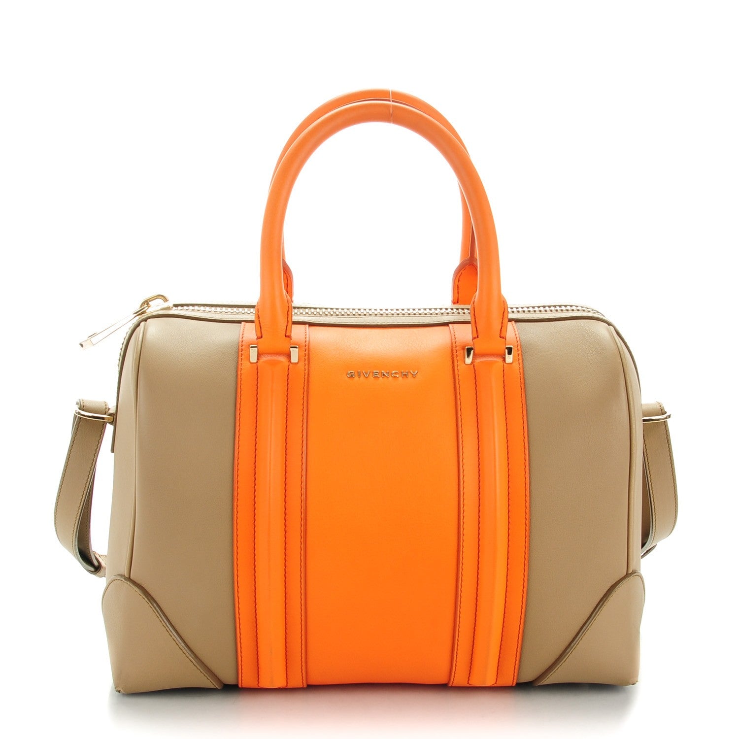 Givenchy Matte Calfskin Medium Bi-Color Lucrezia Beige Orange 142548 ...