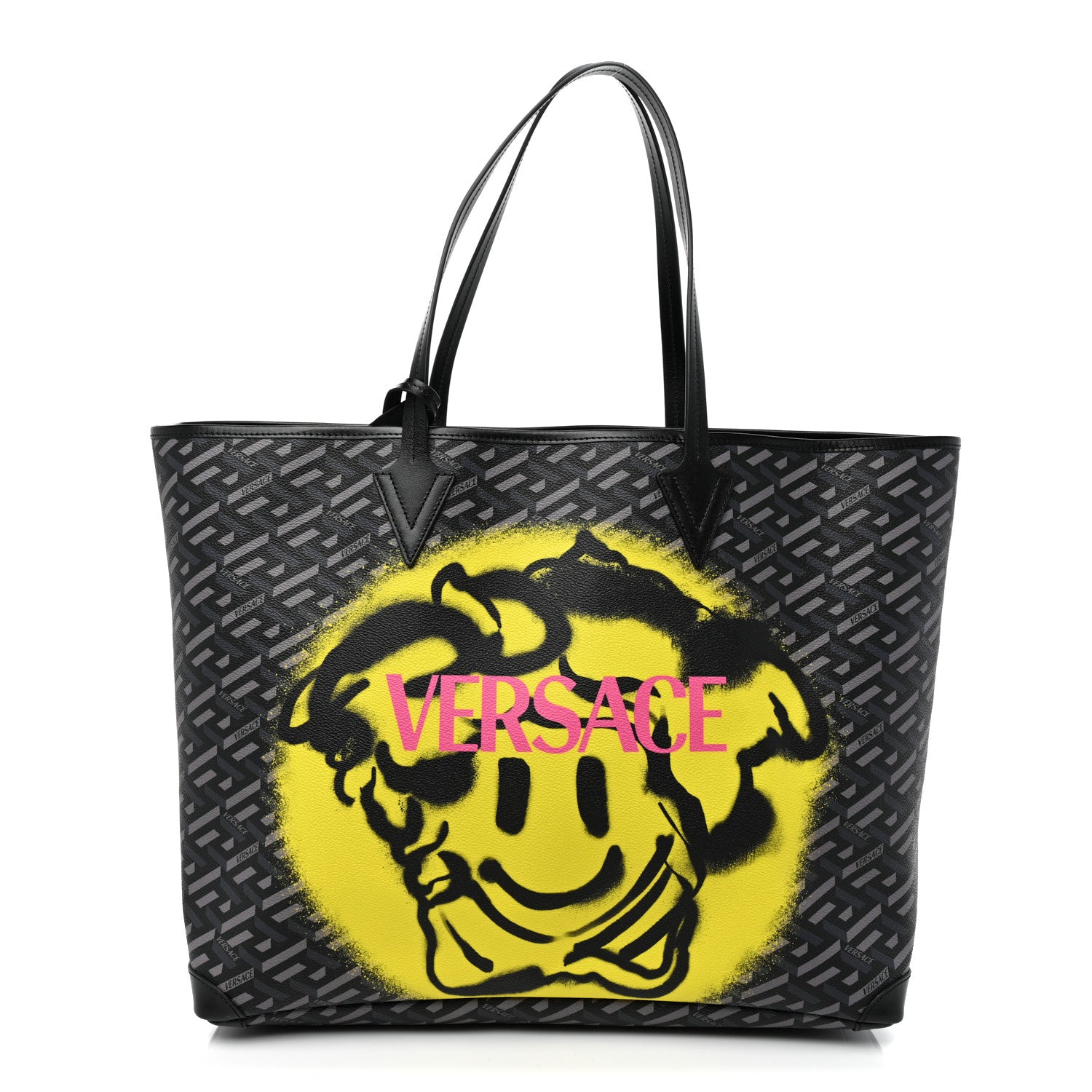 Versace Calfskin Monogram Smile Medusa Tote Multicolor 1136794 ...