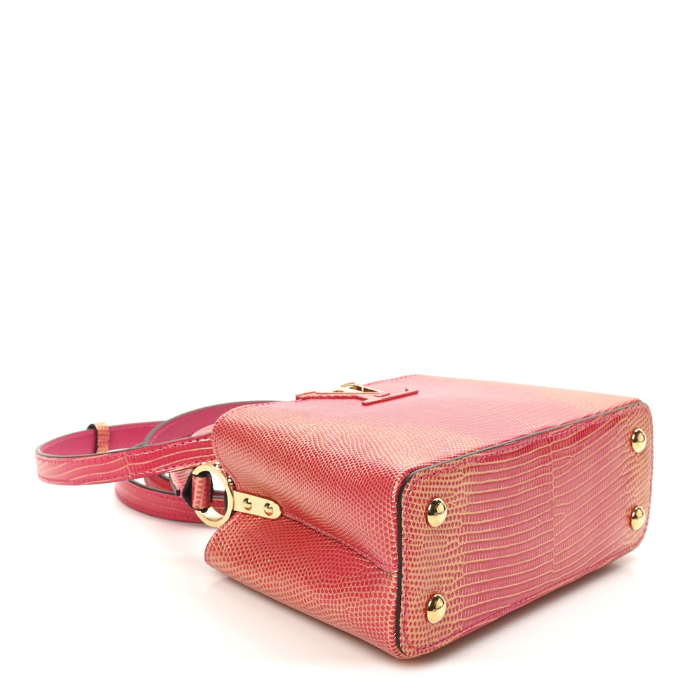 Louis Vuitton Metallic Lizard Capucines Mini Fuchsia Gold 1783086 ...