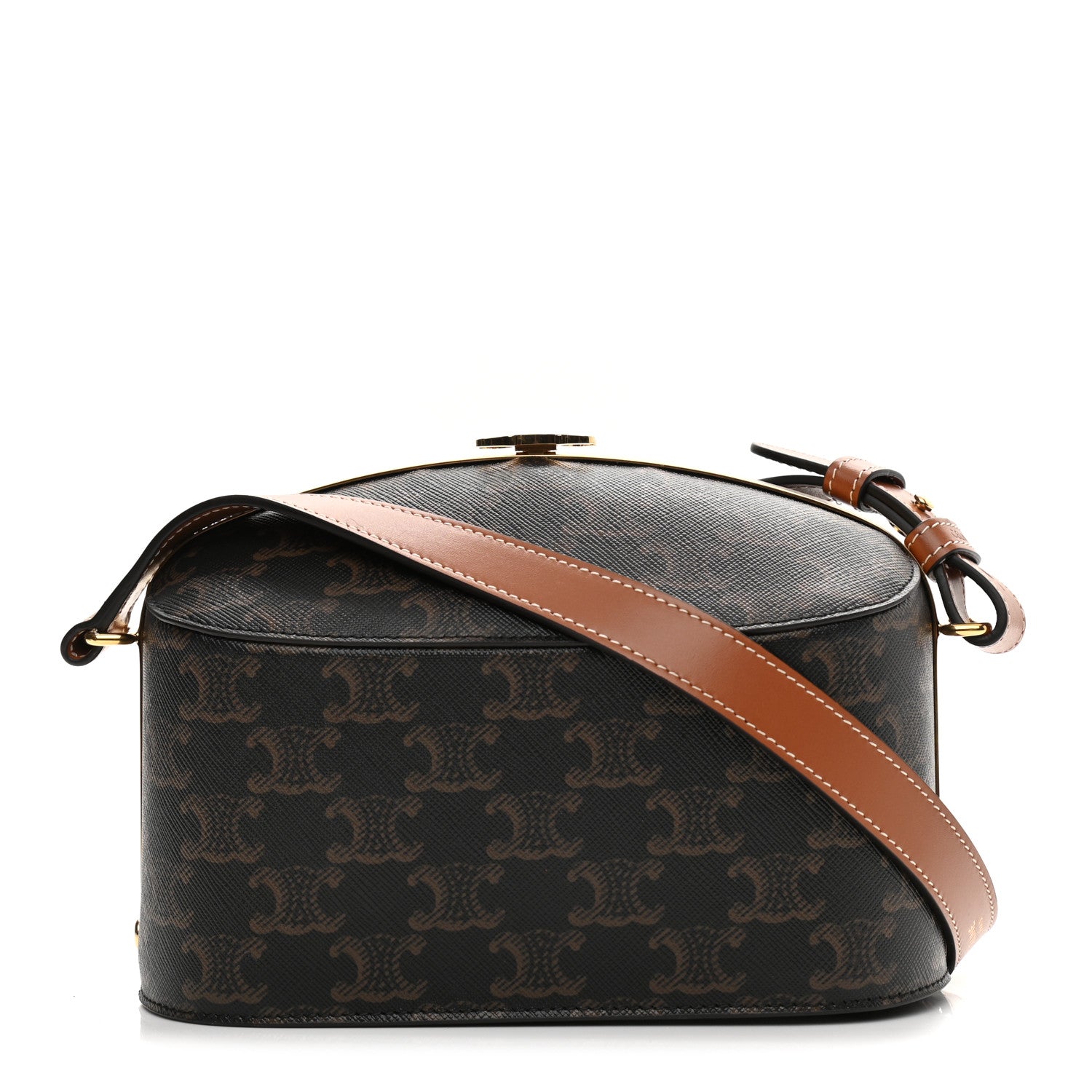 Celine Triomphe Canvas Lunch Box Tan 1096318 – FASHIONPHILE