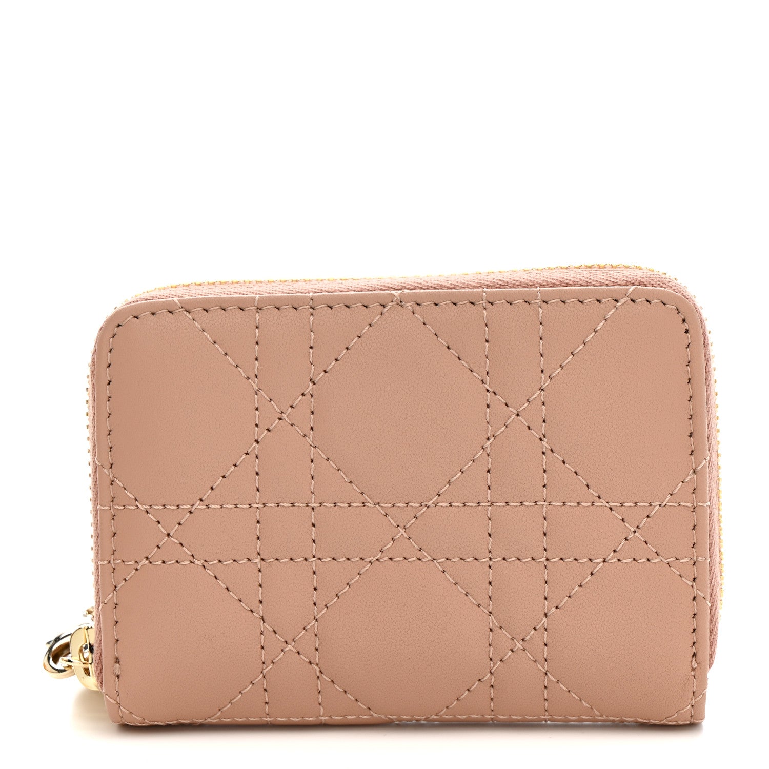 Christian Dior Lambskin Cannage Small Lady Dior Voyageur Coin Purse ...