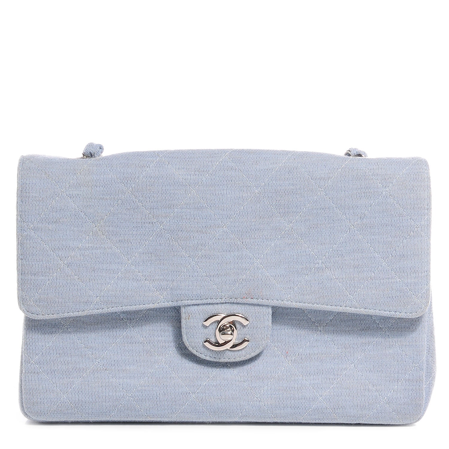 Chanel Jersey Quilted Medium Single Flap Blue 82901 – FASHIONPHILE