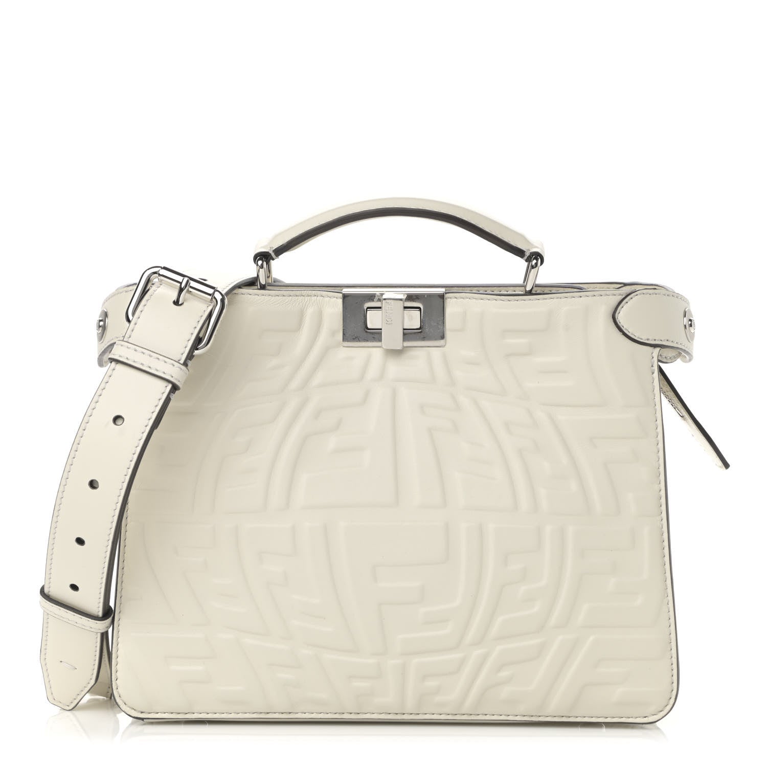 Fendi X SARAH COLEMAN Nappa FF Fish Eye Embossed Mini Peekaboo I SEE U ...