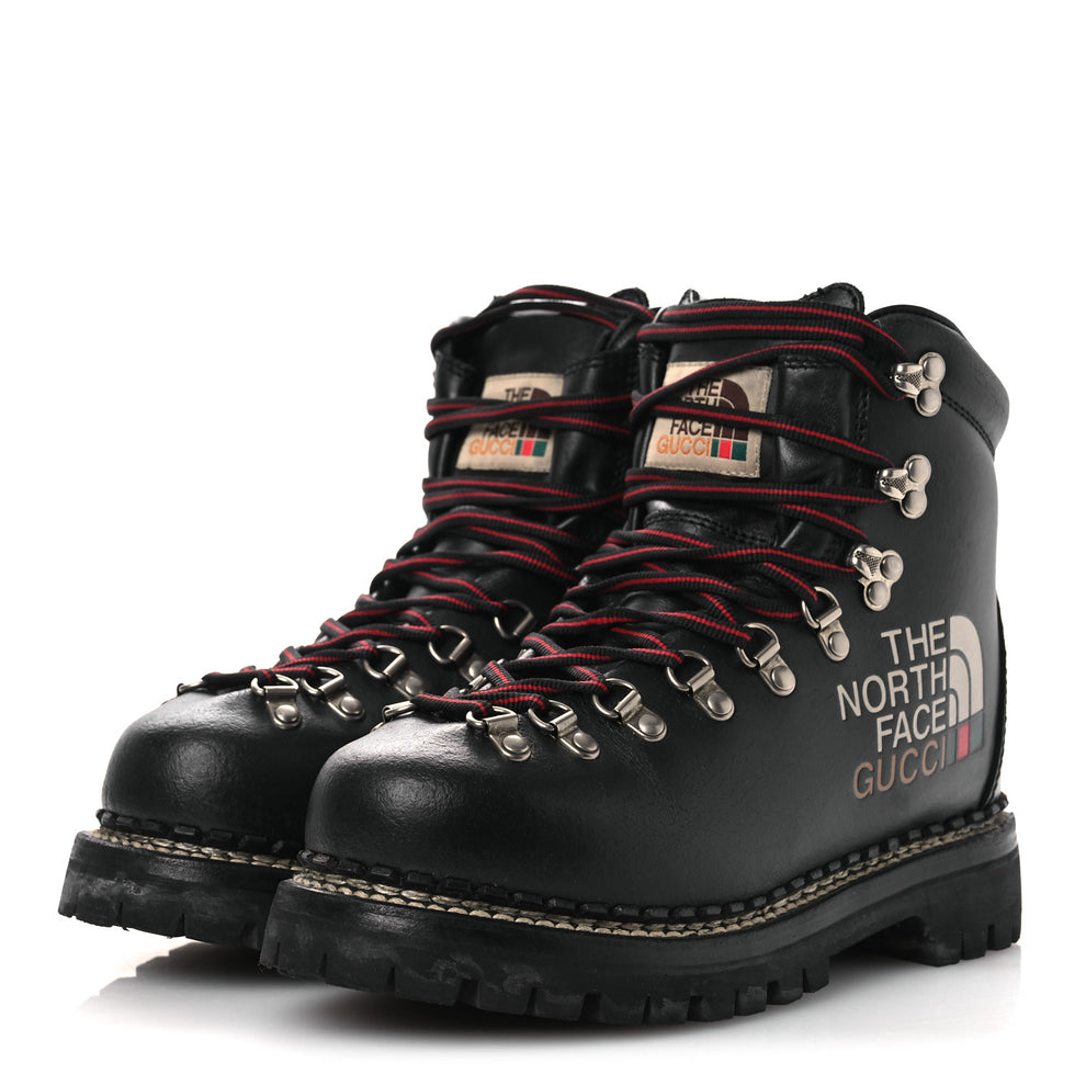 Gucci X THE NORTH FACE Calfskin Womens Hiking Ankle Boots 37.5 Black ...