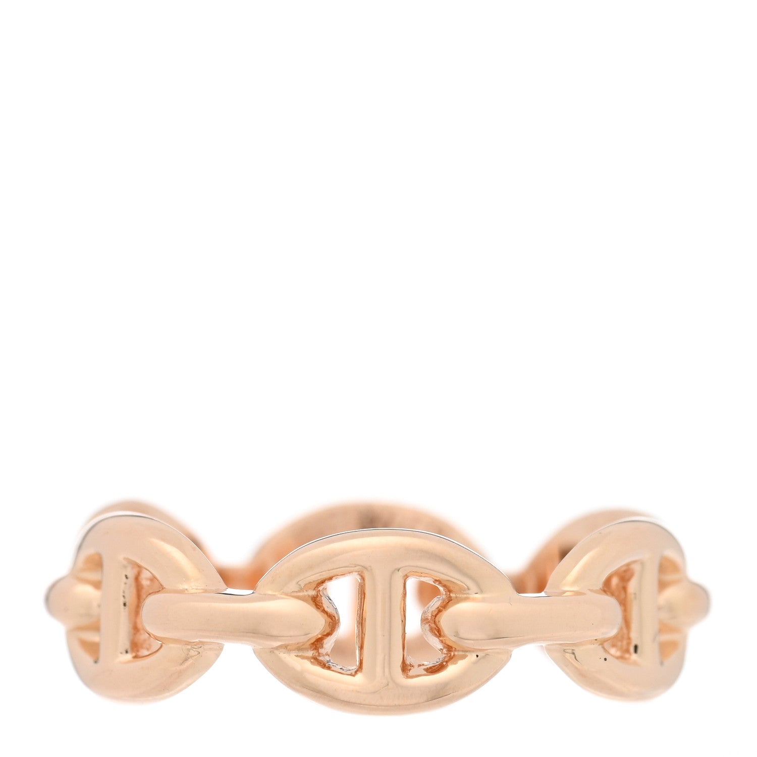 Hermes 18K Rose Gold PM Chaine d'Ancre Enchainee Ring 52 6 1721085 ...