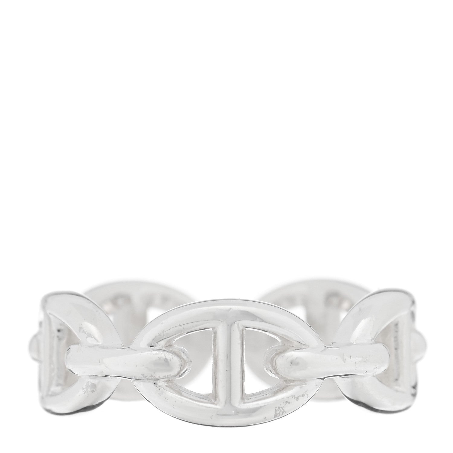 Hermes Sterling Silver PM Chaine d'Ancre Enchainee Band Ring 55 7.25 ...