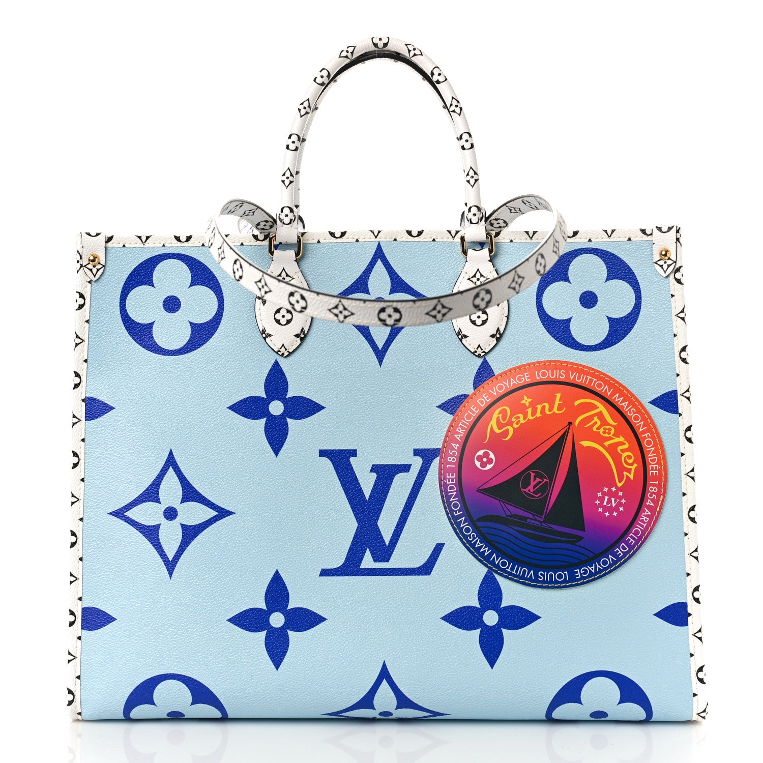 Louis Vuitton Monogram Giant Santa Monica Onthego Blue 1463752 ...