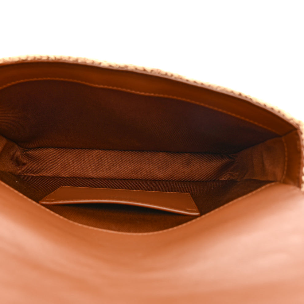 Saint Laurent Raffia Calfskin Medium Monogram Solferino Satchel ...