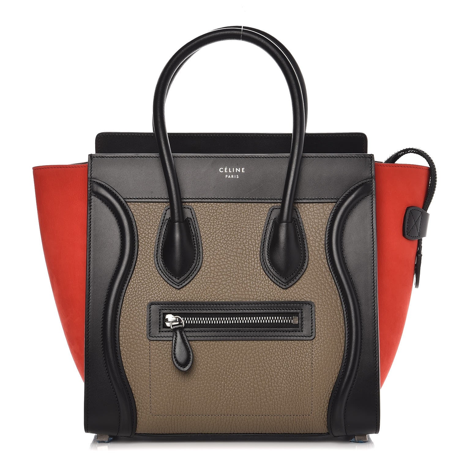 Celine Bullhide Calfskin Nubuck Micro Tri-Color Luggage Souris 258226 ...