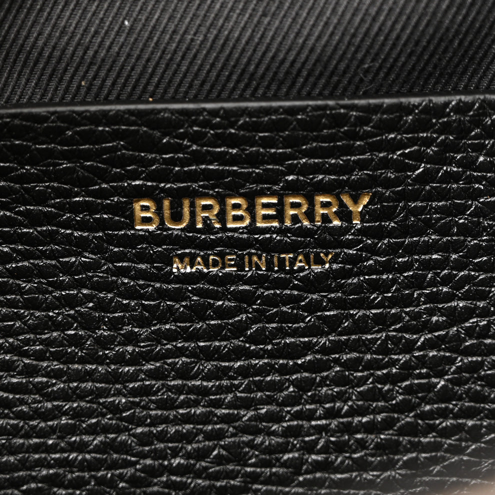 Burberry Derby Calfskin House Check Small Macken Crossbody Bag Black ...