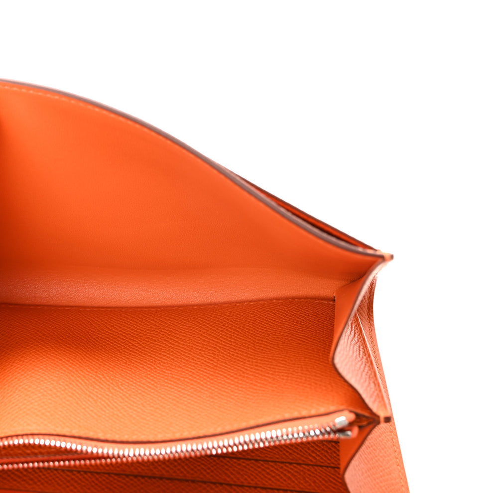 Hermes Epsom Constance Long Wallet To Go Wallet Orange 1796844 ...