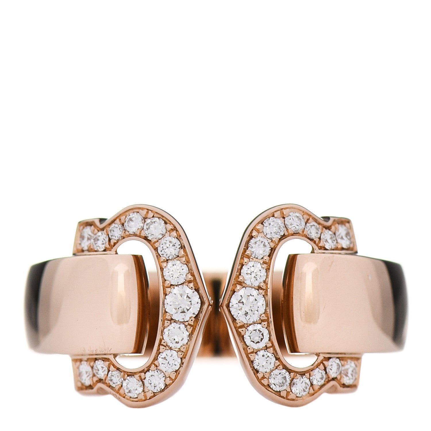 Cartier 18K Pink Gold Diamond C De Cartier Ring 47 4.25 1080490 ...