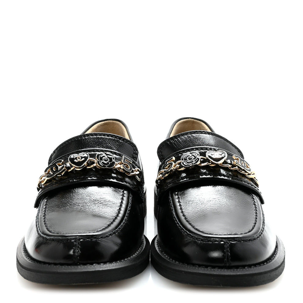 Chanel Calfskin Enamel Charms Mocassin Loafers 35.5 Black 1824409 ...