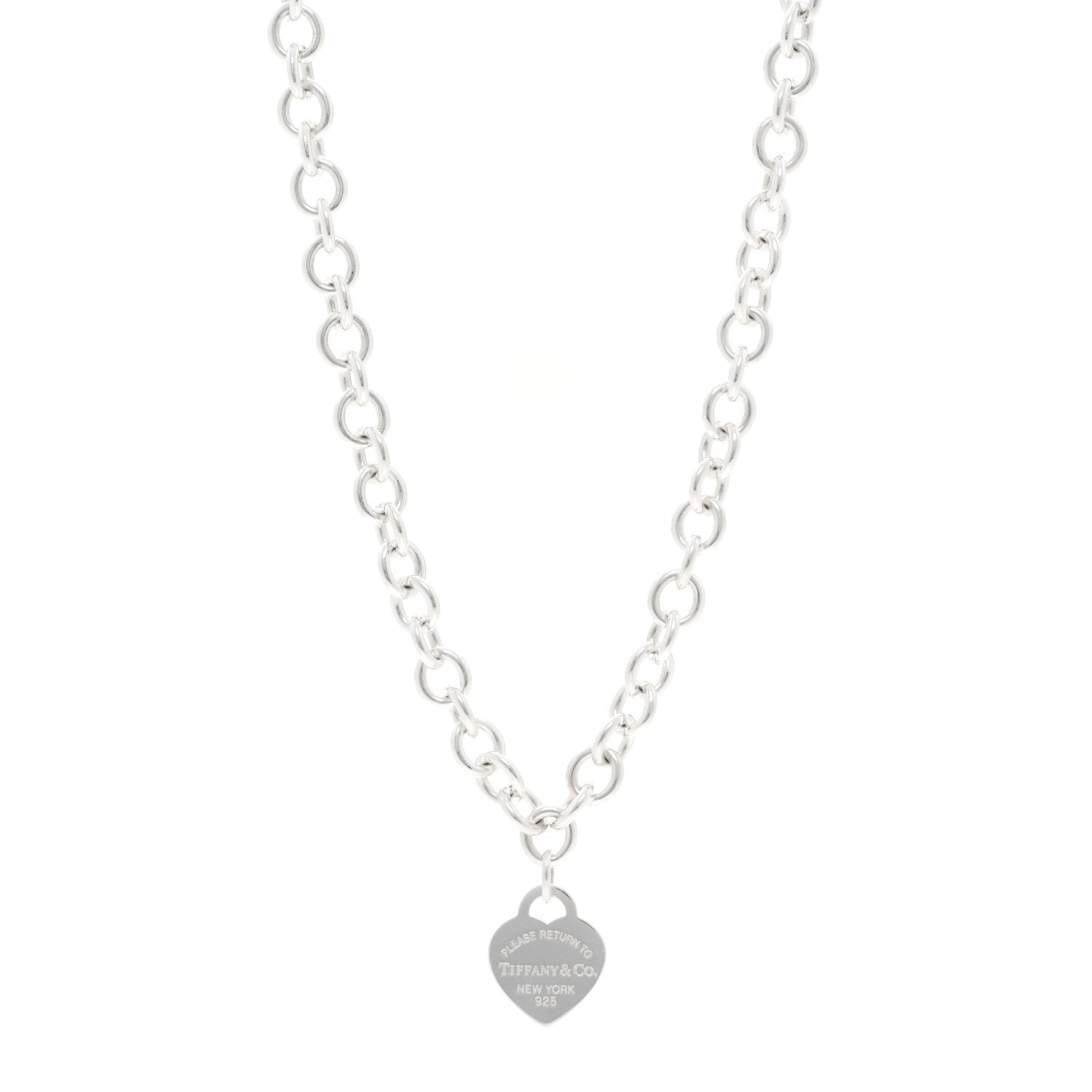 Tiffany Sterling Silver Return to Tiffany Heart Tag Pendant Necklace ...