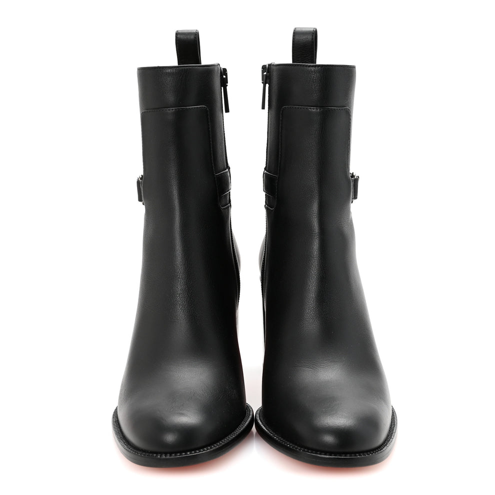 Christian Louboutin Calfskin Lock Booty 70 Ankle Boots 37 Black 1790289 ...