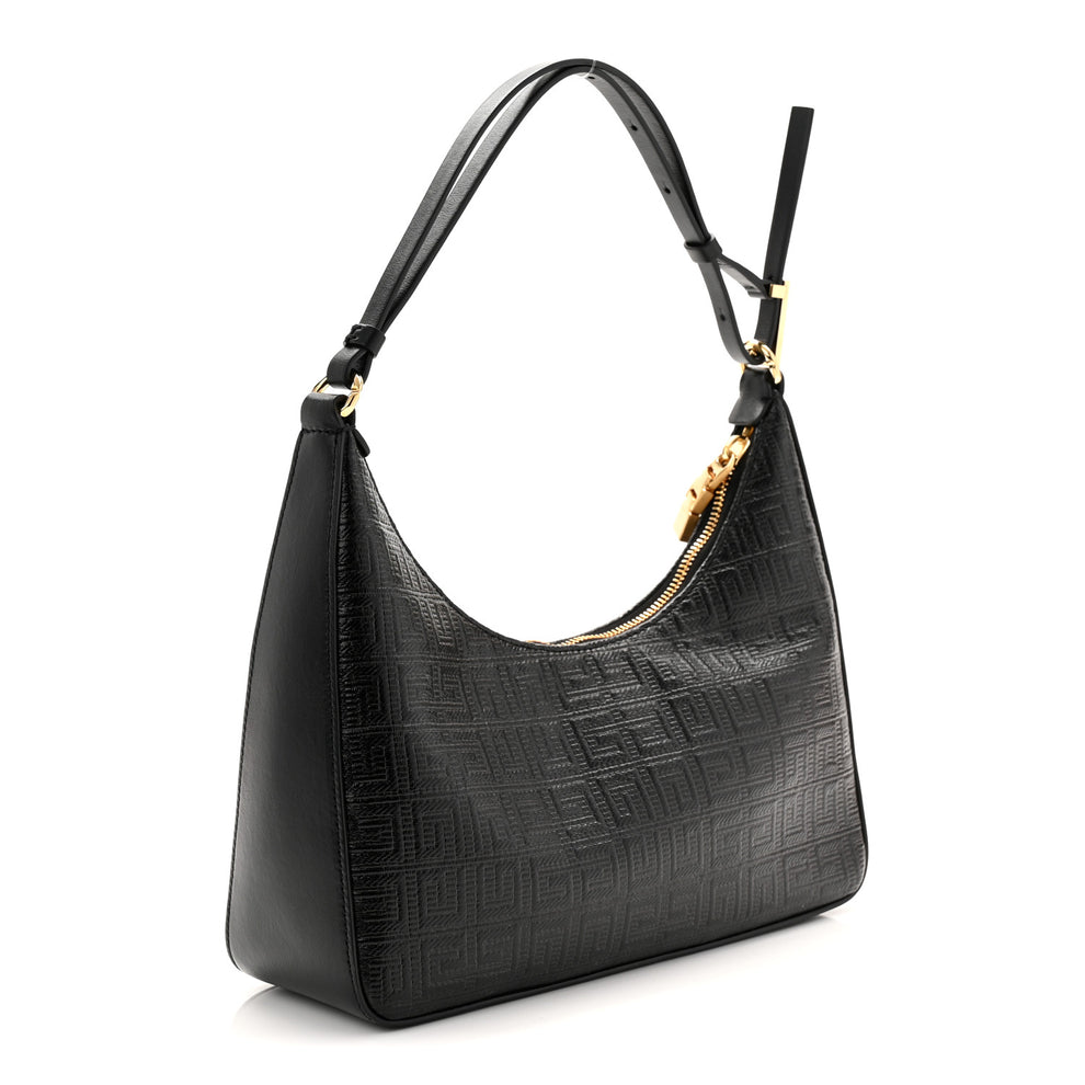 Givenchy Coated Canvas Logo 4G Embossed Small Moon Cut Out Shoulder Bag ...