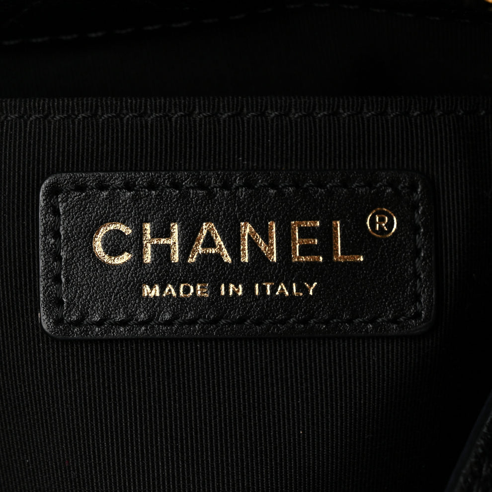 Chanel Caviar Quilted Rolled Up Bucket Drawstring Bag Black 1783613 ...