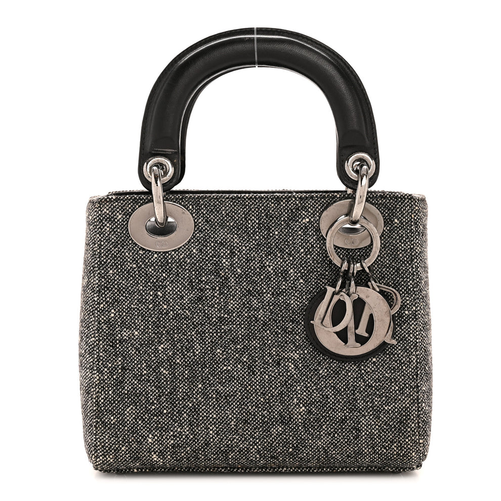 Christian Dior Tweed Mini Lady Dior Black 1812215 – FASHIONPHILE