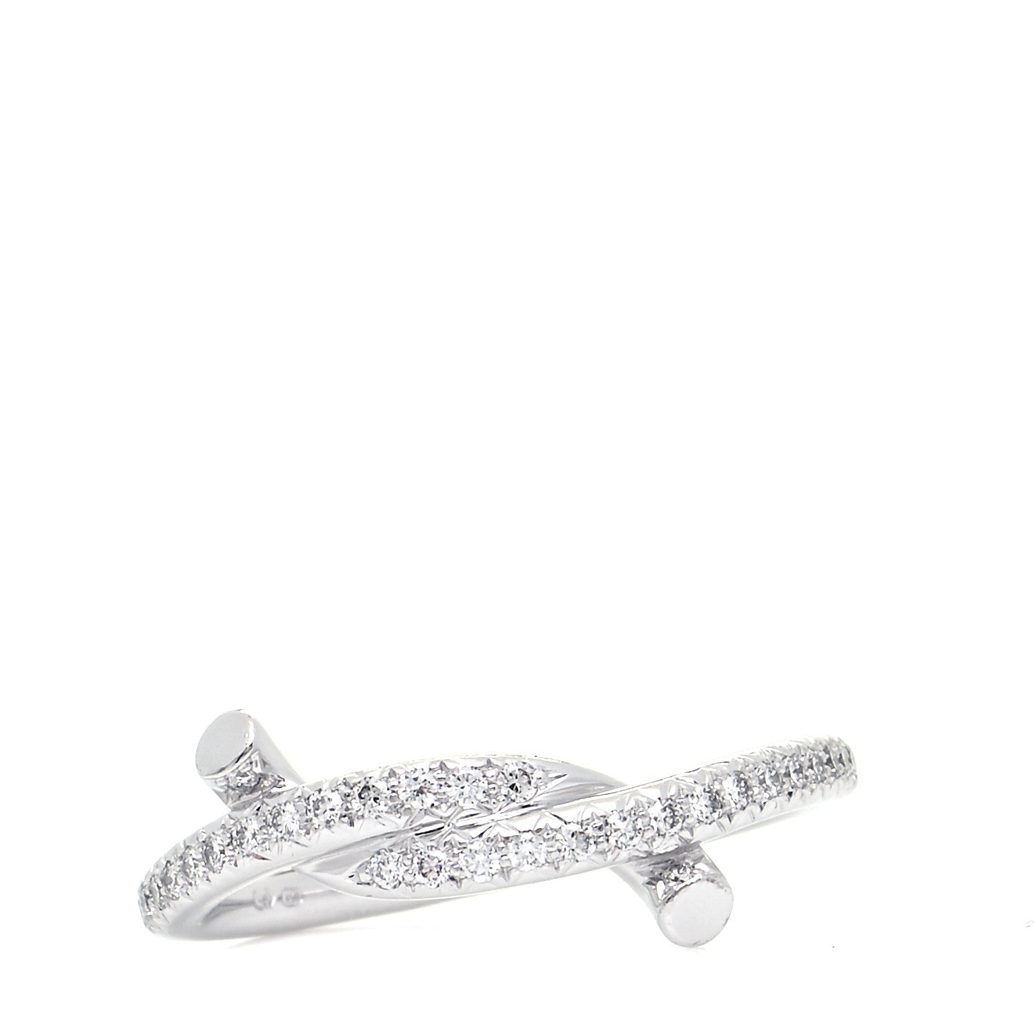Cartier 18K White Gold Diamond Entrelaces Ring 57 8 786902 – FASHIONPHILE