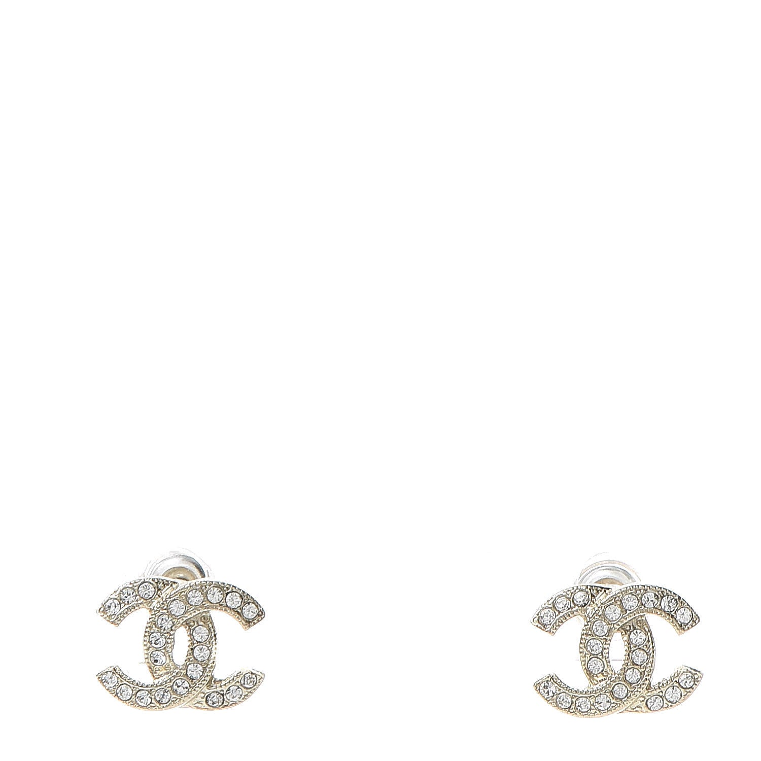 Chanel Crystal Mini CC Earrings Light Gold 500226 – FASHIONPHILE