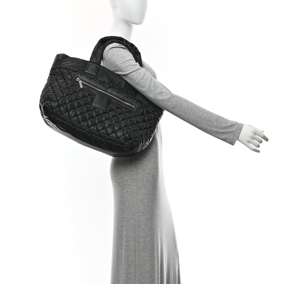 Chanel Nylon Quilted Large Coco Cocoon Tote Black 1813775 – FASHIONPHILE