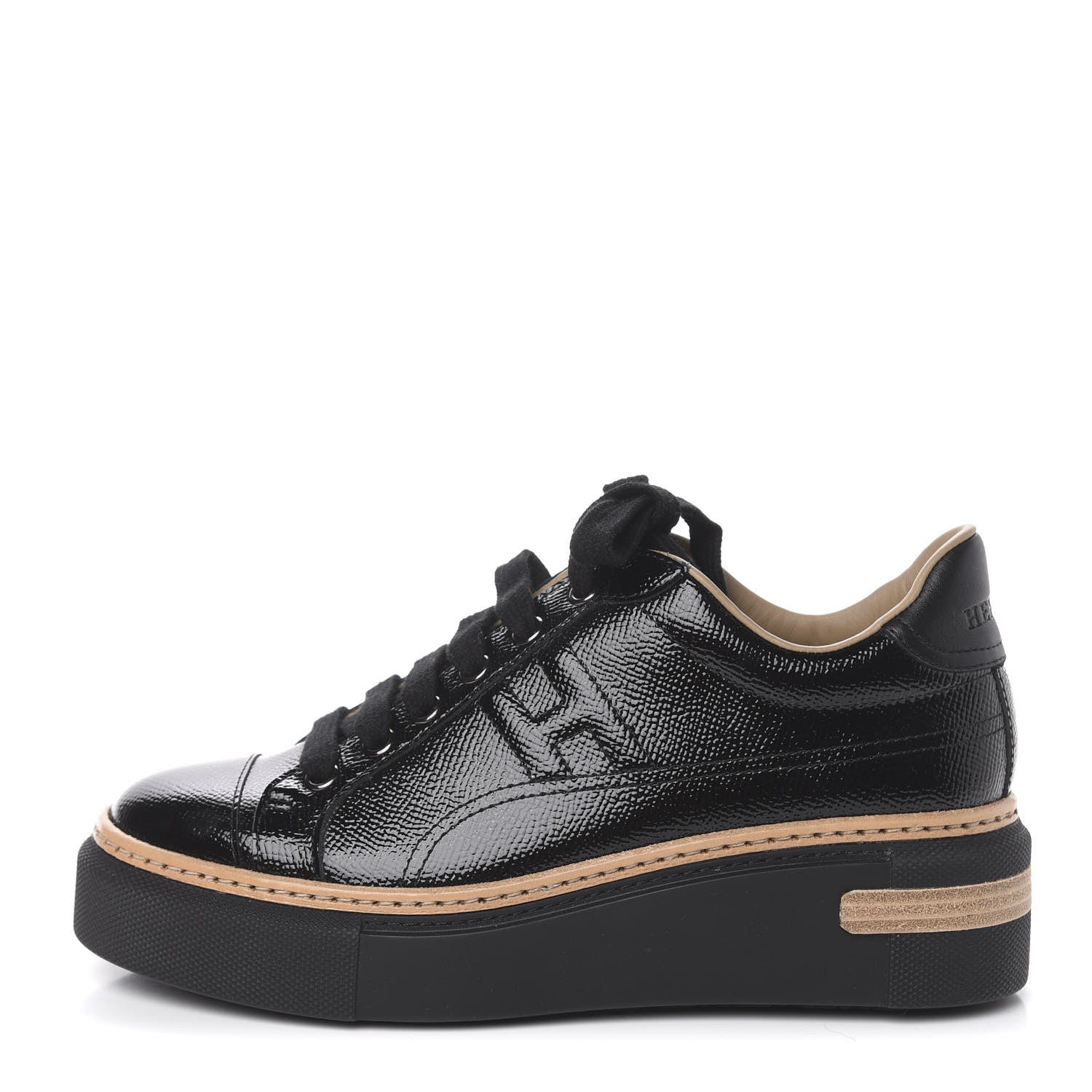 Hermes Patent Epsom Womens Polo Sneakers 35 Black 600865 – FASHIONPHILE