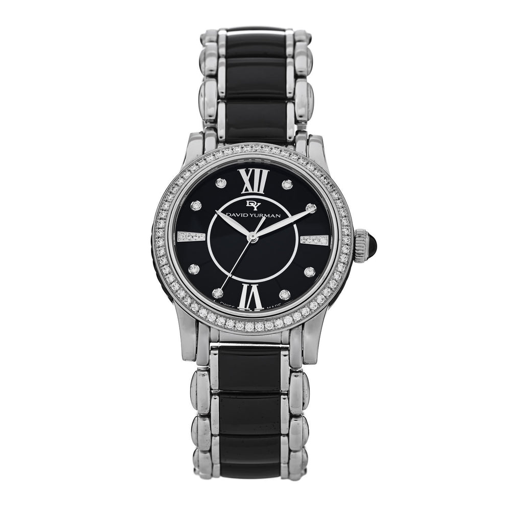 David Yurman Stainless Steel Ceramic Diamond Bezel 34mm Classic Quartz ...