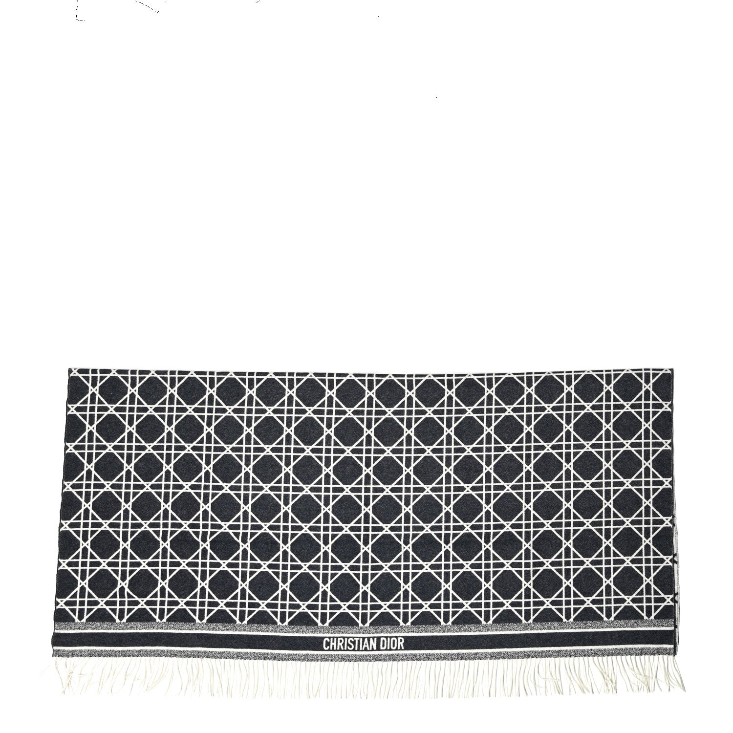 Christian Dior Cashmere Macrocannage Throw Blanket Navy Blue Off White ...