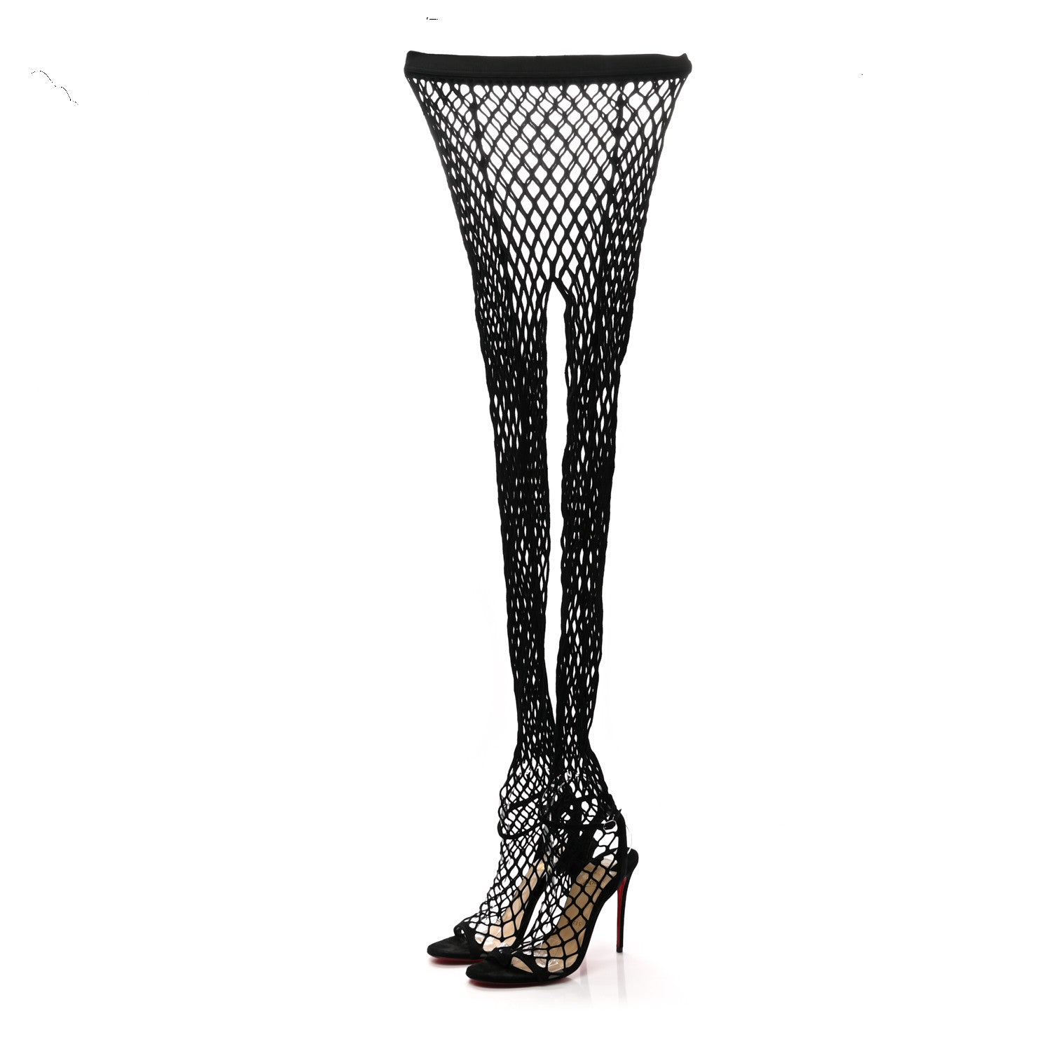 Christian Louboutin Veau Velours PVC Fishnet Zoom 100 Sandal 36 Black ...