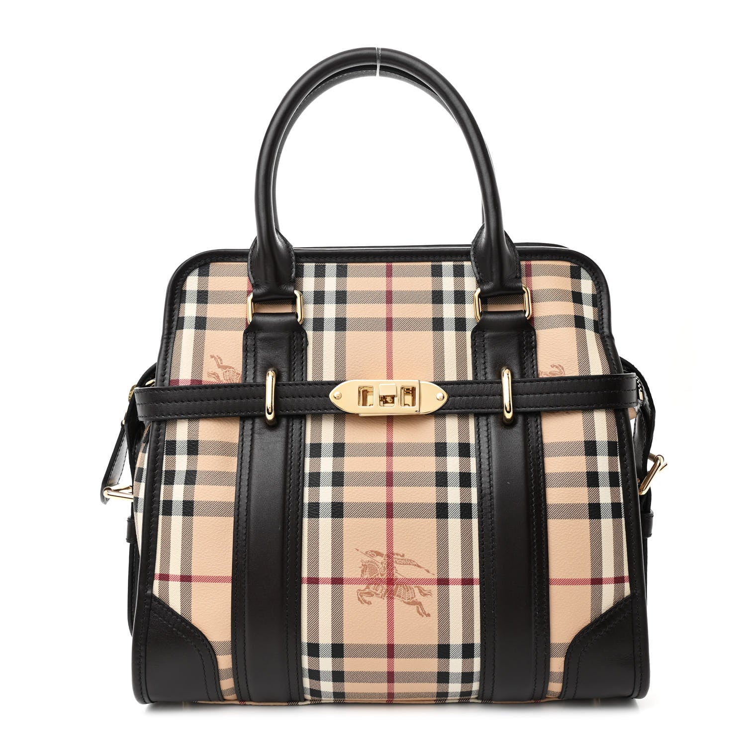 Burberry Haymarket Check Medium Minford Portrait Tote Chocolate 1596687 ...