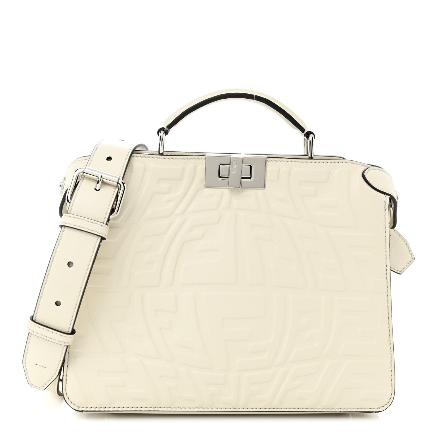 Fendi X SARAH COLEMAN Nappa FF Fish Eye Embossed Mini Peekaboo I SEE U ...