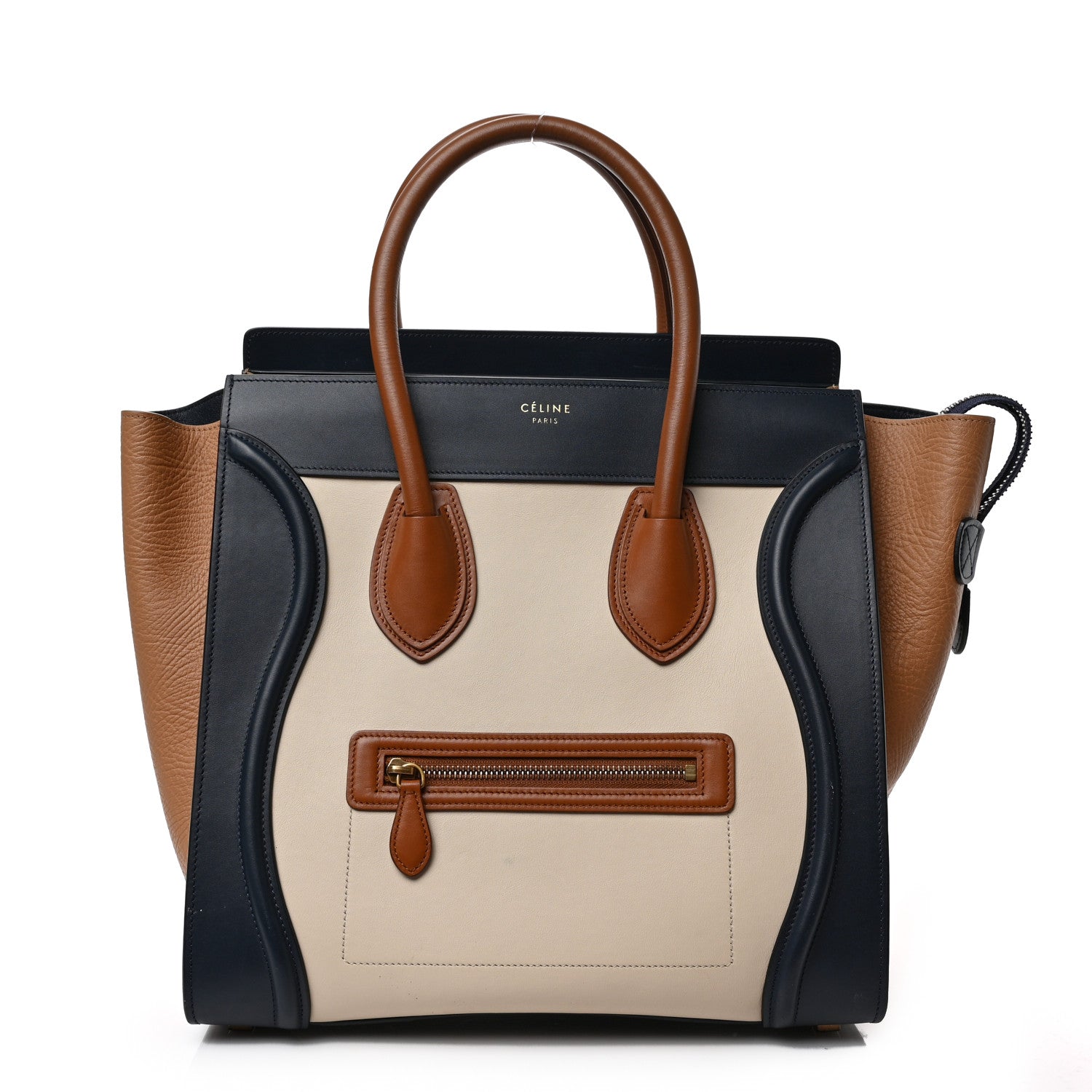 Celine Elephant Calfskin Mini Tri-Color Luggage Brown 1355964 ...