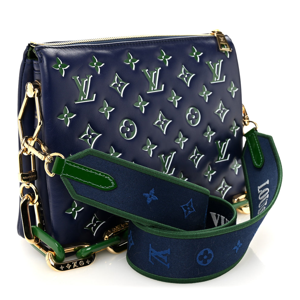 Louis Vuitton Lambskin Embossed Monogram Coussin PM Blue Green 1783809 ...