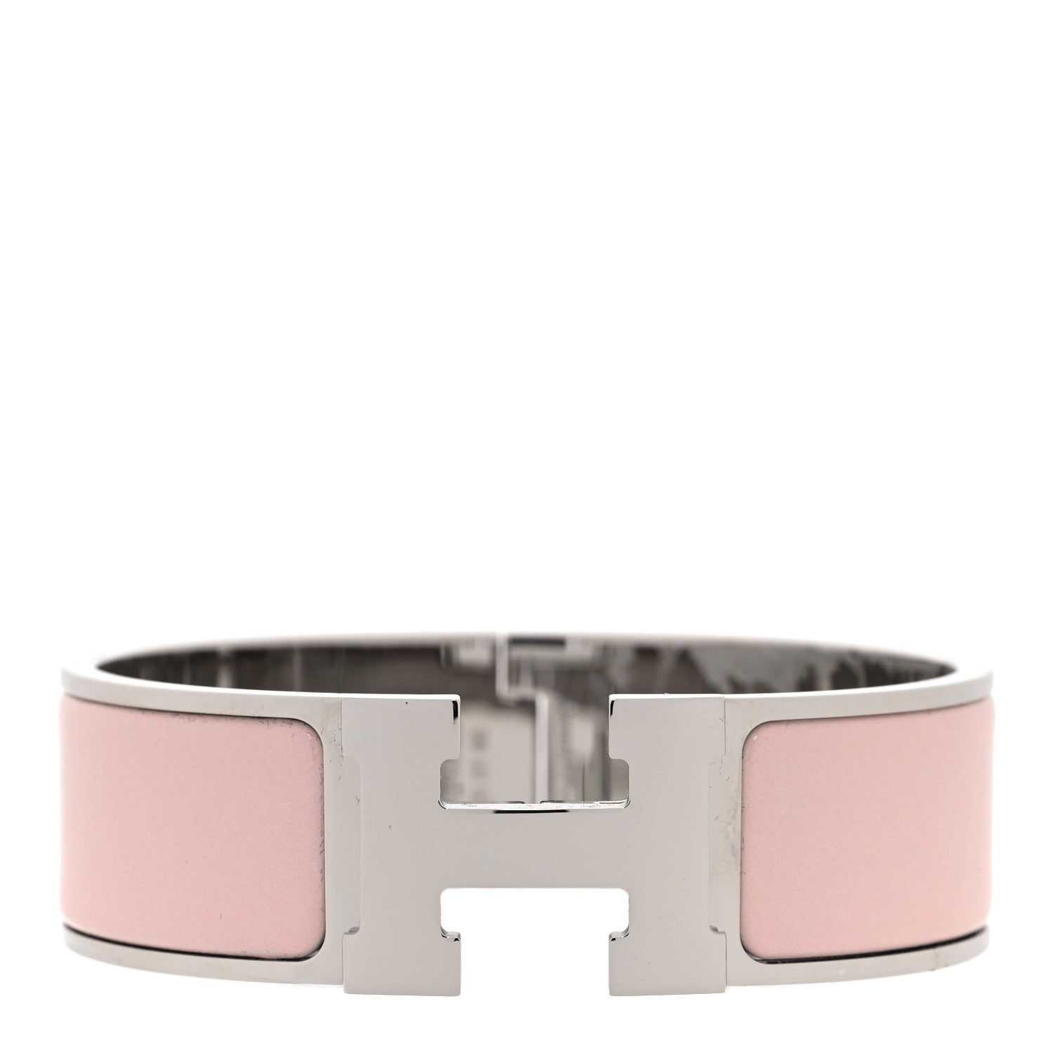 Hermes Enamel Wide Clic Clac H Bracelet GM Rose Dragee 1038400 ...