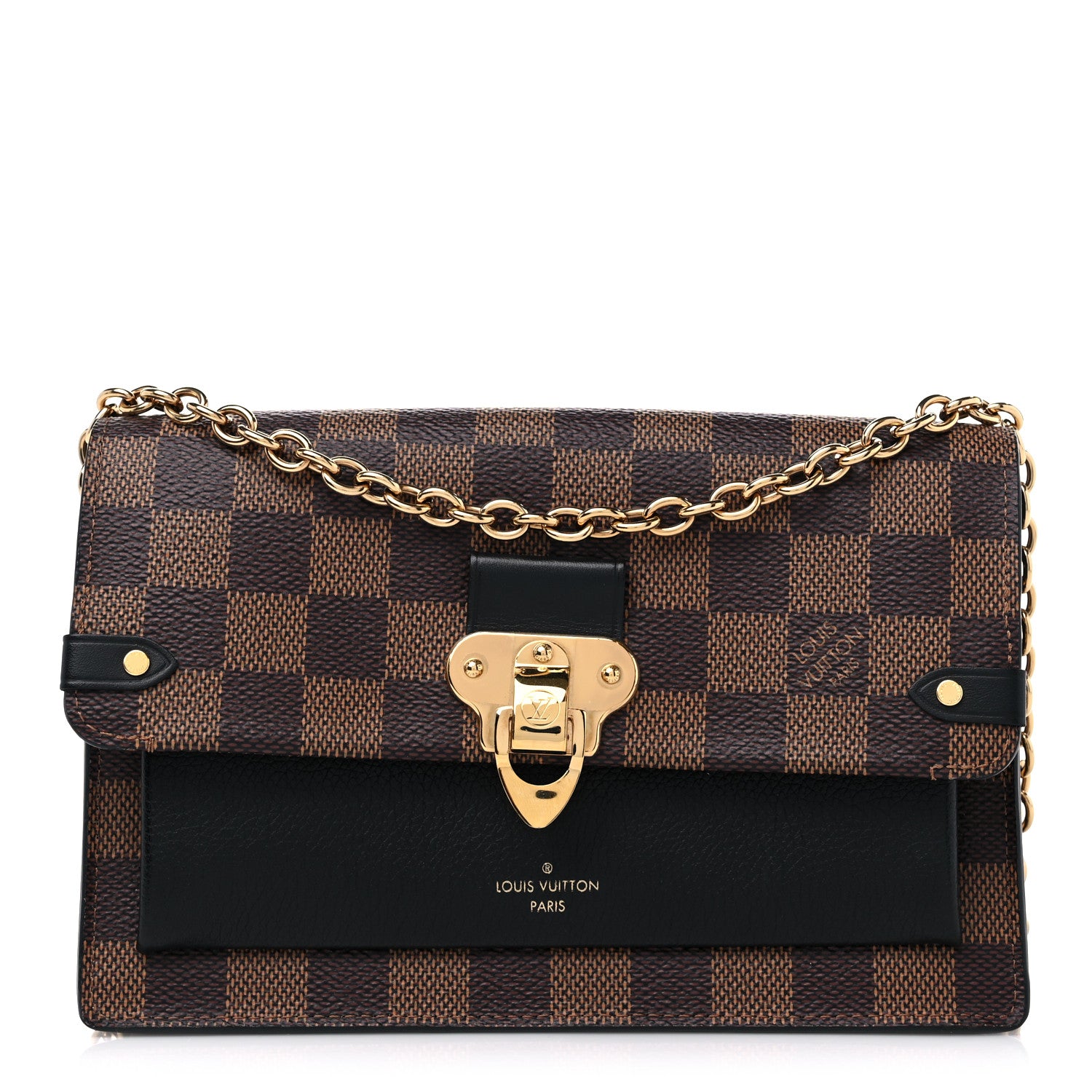Louis Vuitton Damier Ebene Vavin Chain Wallet Black 1336395 – FASHIONPHILE