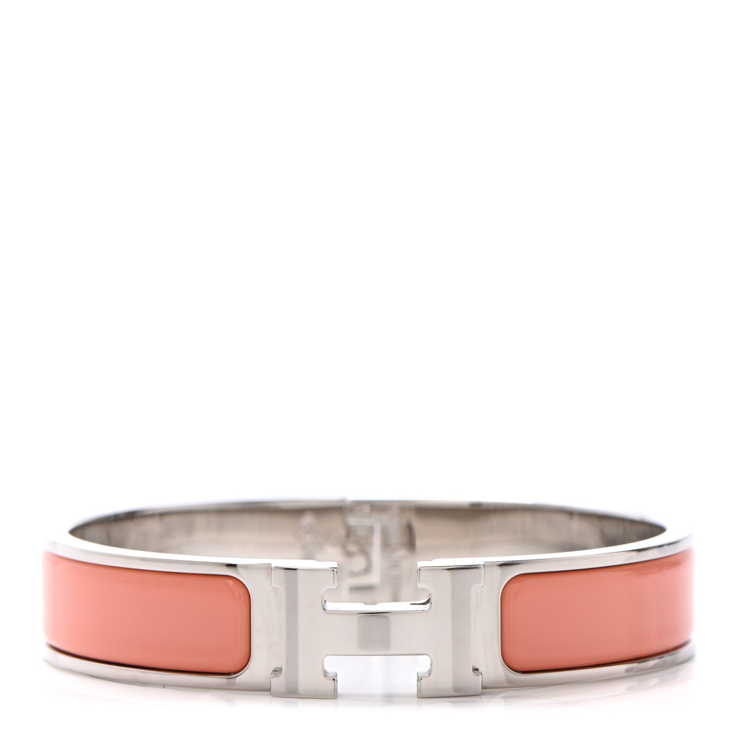 Hermes Enamel Narrow Clic Clac H Bracelet PM Rose Saumon 862443 ...